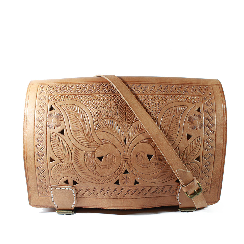 Handmade Moroccan Leather MARRAKECH MESSENGER | MoroccansWay